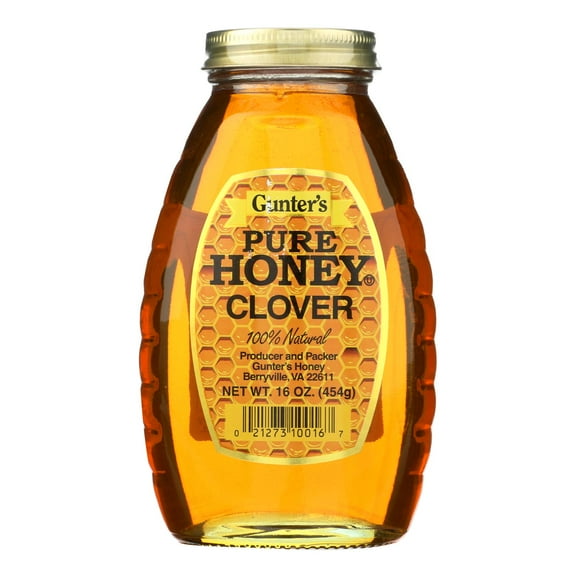 Gunter's Organic Pure Real Clover Honey Bear, 100% Natural, 12 oz ...