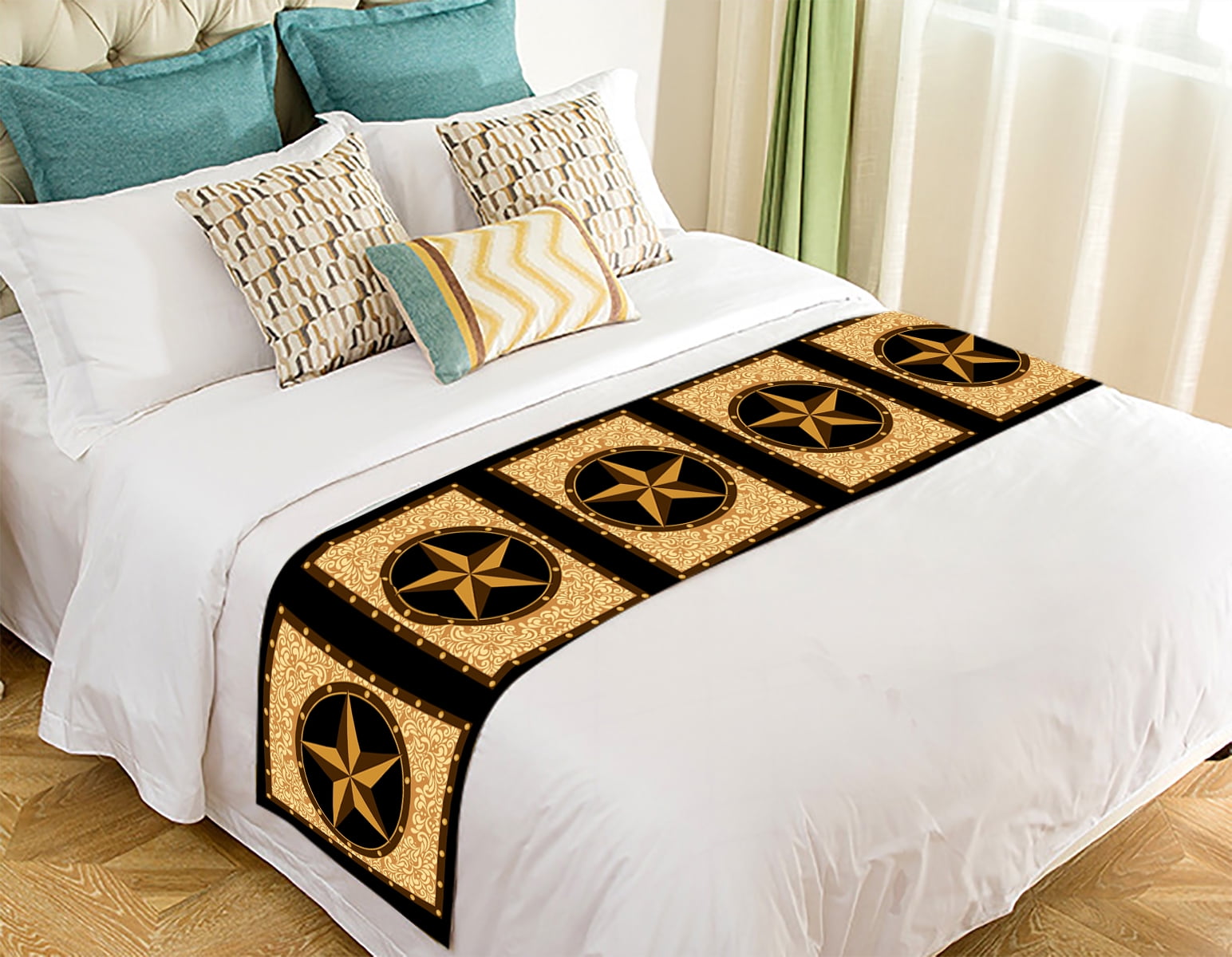 GCKG Texas Star Bed Runner,Texas Star Bed Runner Bedding Scarf Bed ...