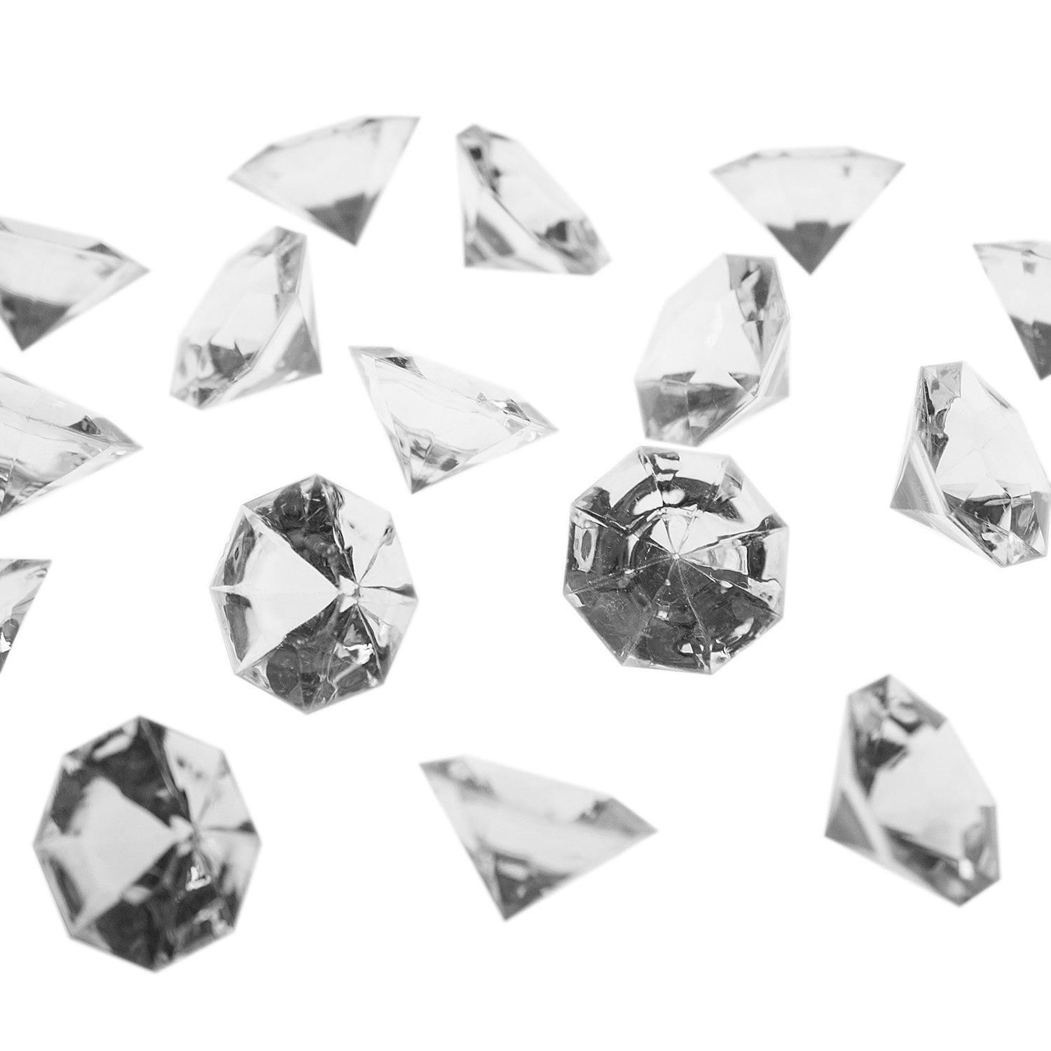Acrylic Clear Faux Round Diamond Crystals (2 Pounds, 120 Pieces) by ...