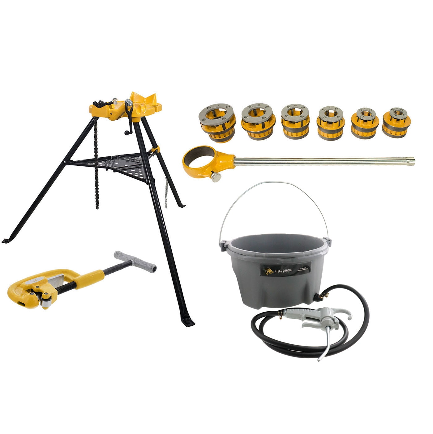 Steel Dragon Tools® 12-R Threader Kit with 418 Oiler 460 Chain Vise ...