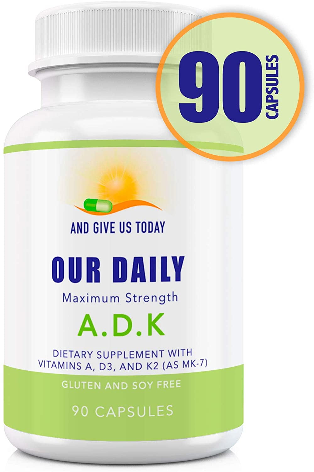 Our Daily Vites ADK Physician Formulated Vitamins A1, D3 & K2 (as MK7 ...