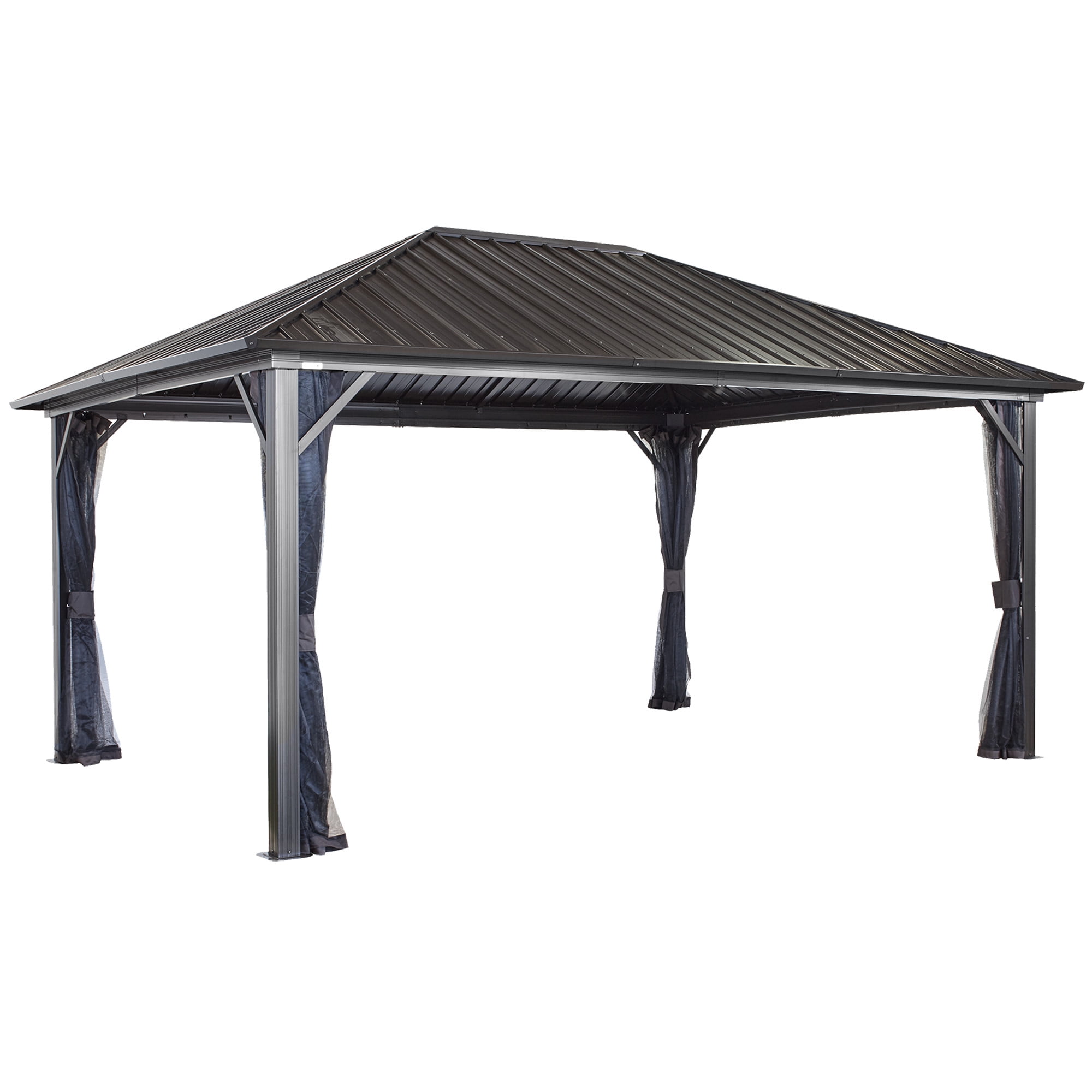 Click here for Sojag Genova 12 X 16 X 10 Ft Dark Brown Gazebo 12... prices