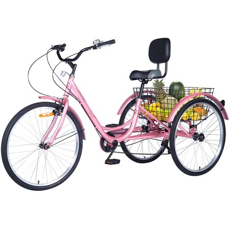 Upgraded Tricycle for Adults, 7 Speeds Trikes 24Inch Trike Bikes 3 ...