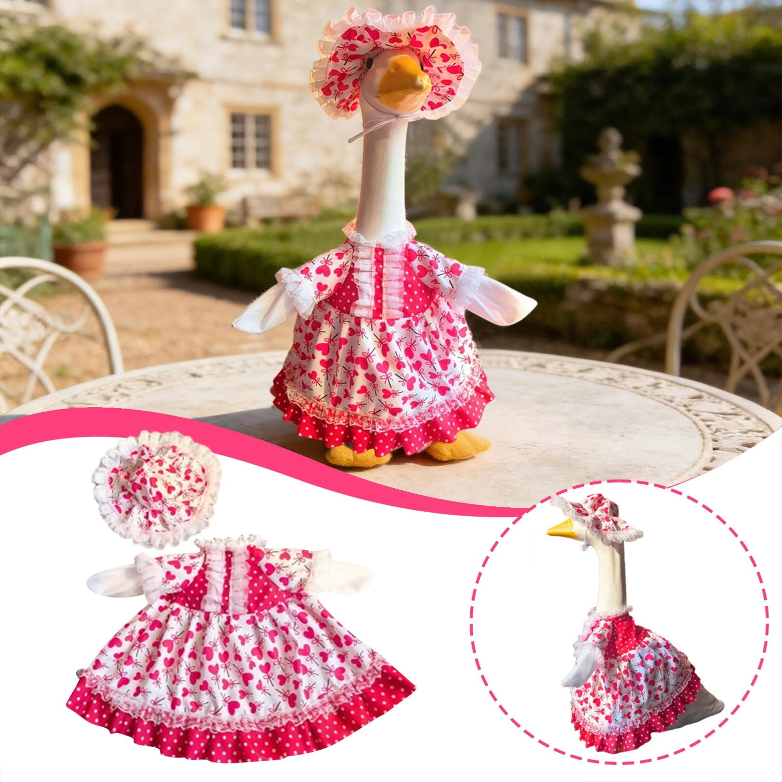 Click here for Erk 1 Set Valentines Day Red Heart Goose Outfit 16... prices