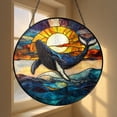 Breaching Whale Decorative Stained Glass Style Suncatcher, Ocean Marine ...