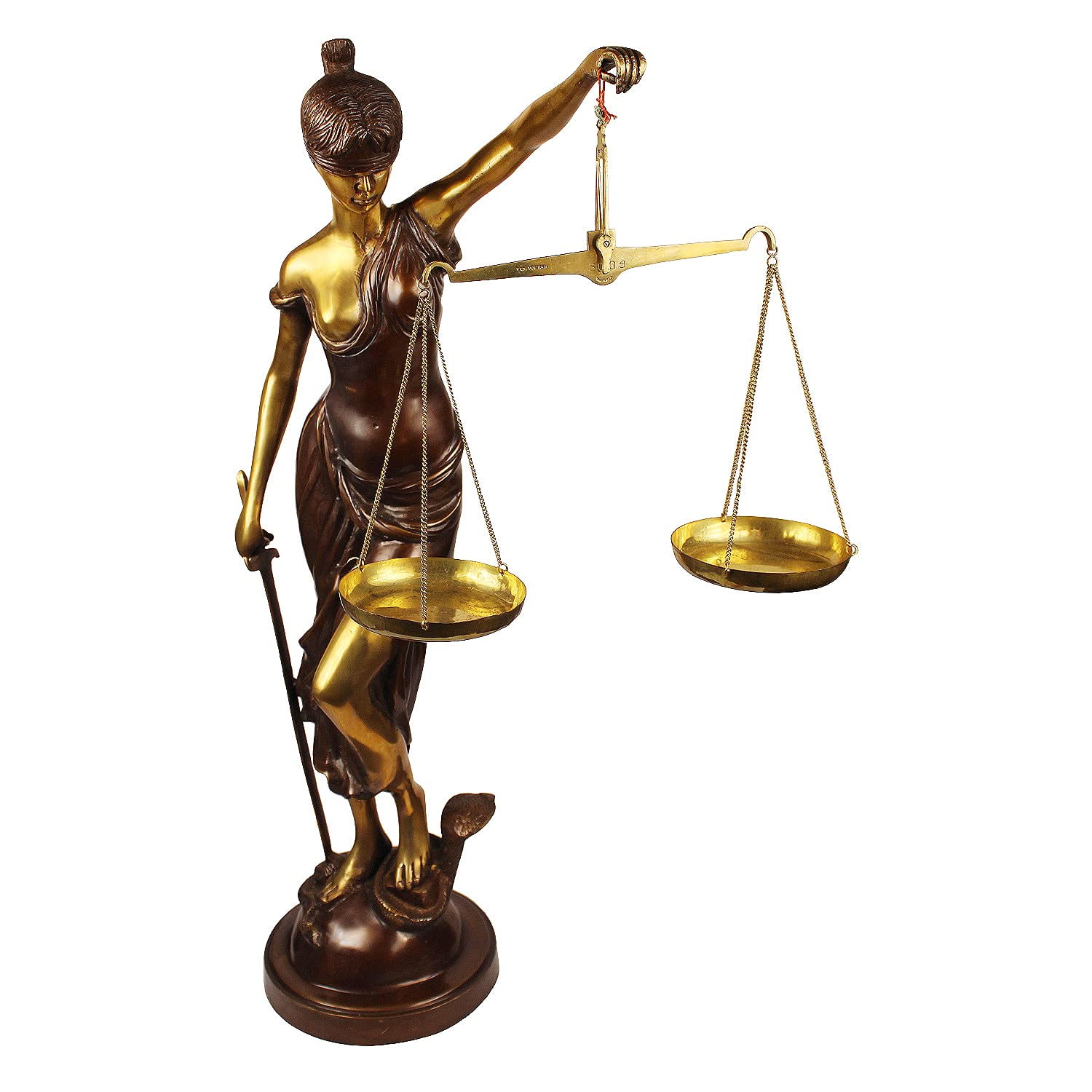 Brass World Big Brass 25 Feet Andha Kanoon Statue Blind Folded Justice Lady Murti Sculpture