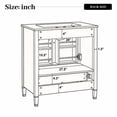 30 Inch Fluted Bathroom Vanity with Ceramic Sink, White Vanity Cabinet ...