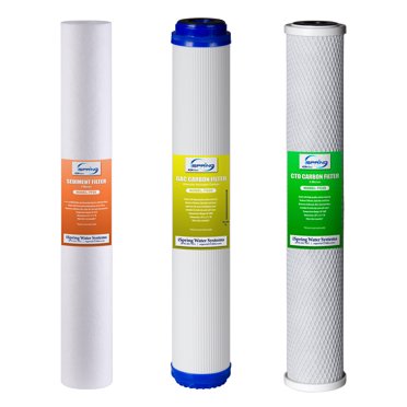 iSpring WCB32C 3-Stage Whole House Water Filtration System with Double ...