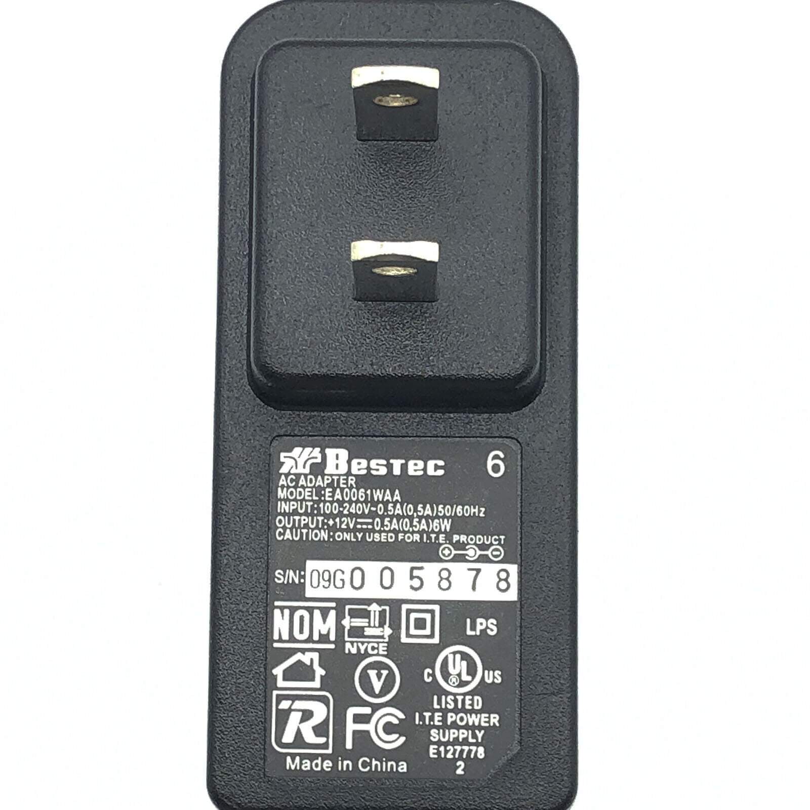 New Genuine Bestec AC/DC Adapter 12V 0.5A Power Supply EA0061WAA 5.0x2 ...