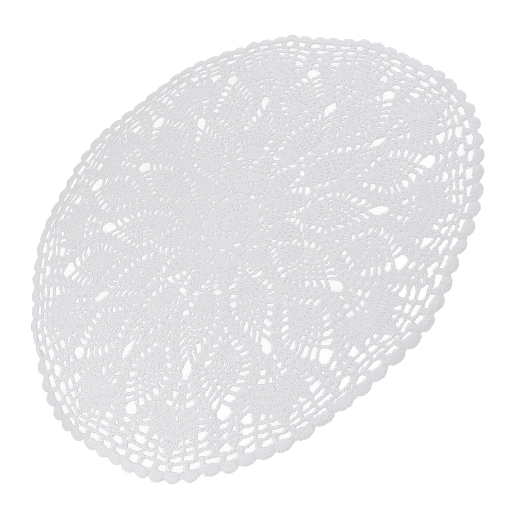 24'' Handmade White Round Crochet Cotton Table Doilies Tablecloth Pmats ...