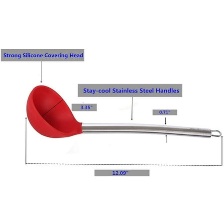 Kitchen Silicone Ladle Spoon,Cooking Utensils Silicone Soup Ladle with ...