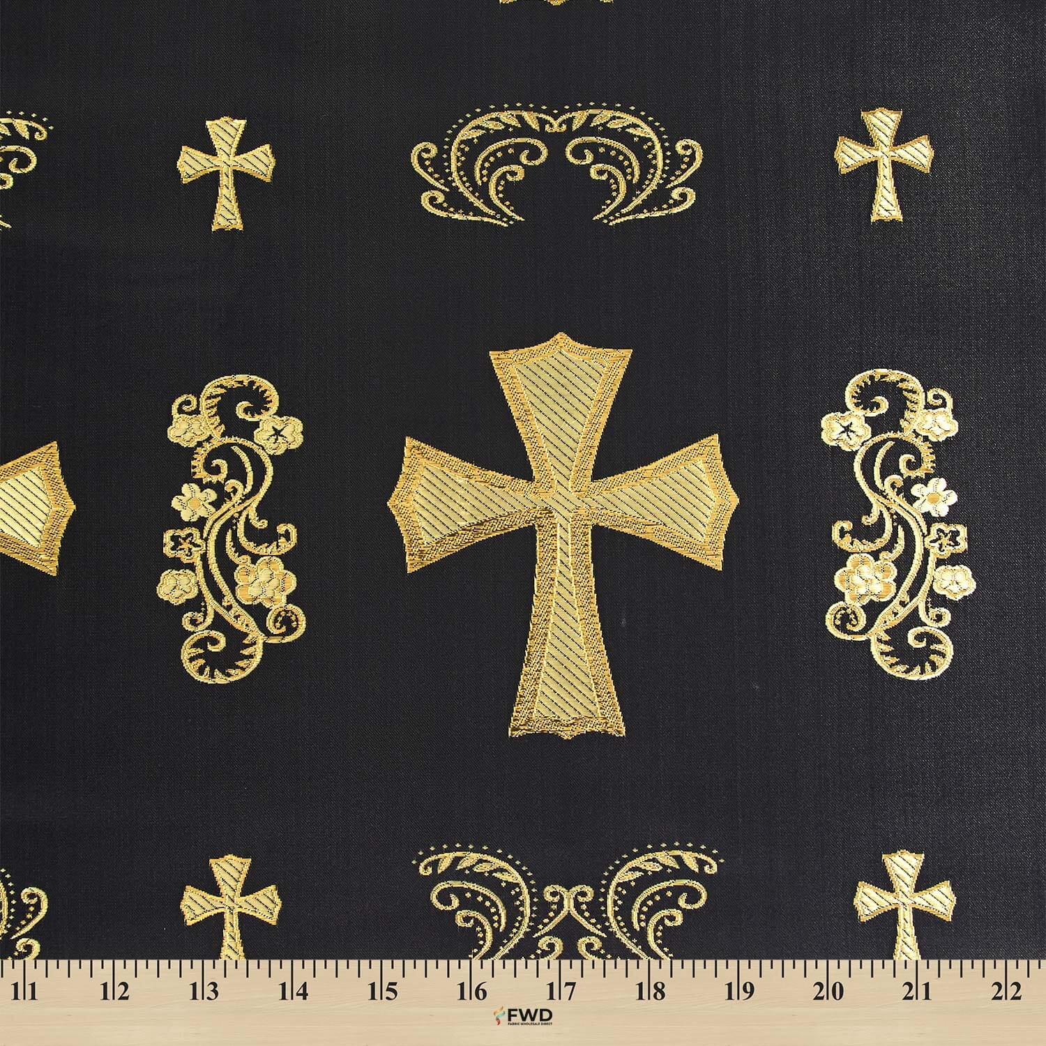 Metallic Clerical Church Cross Brocade Fabric 58/60" Wide Sold By The ...
