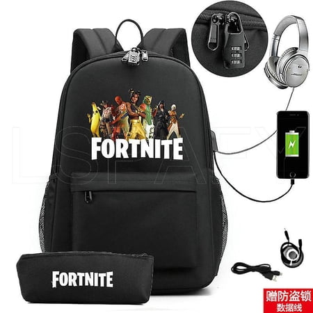 Fortnite Game Backpack Student Bag Usb Charging 3d Fortnite Backpack ...