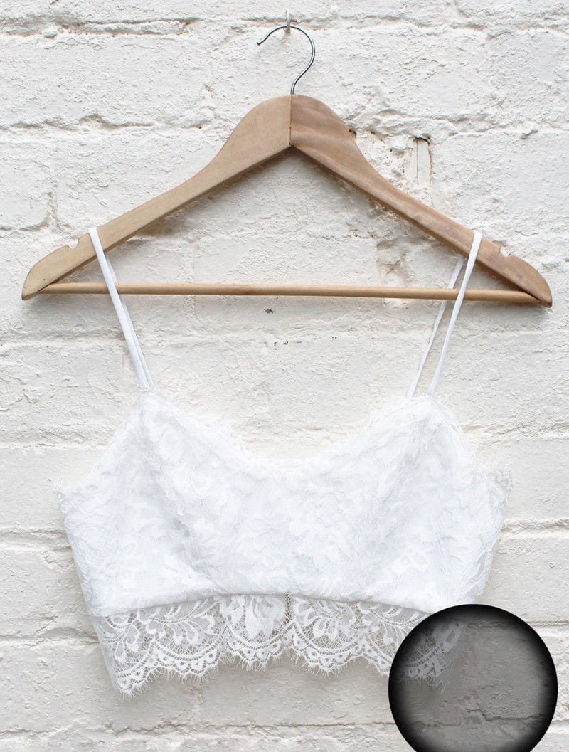 Sexy Women Lace Floral Unpadded Bralette Bralet Bra Bustier Crop Top