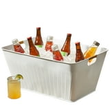 Better Homes & Gardens White Large Rectangle Galvanized Tub, 21.96" x ...