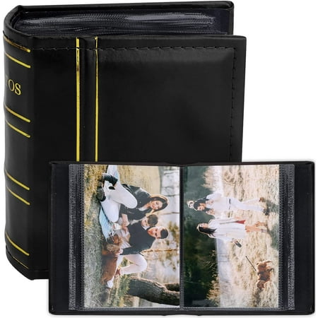 Small Photo Album for 4x6 Photos Holds 100 Pictures Photo Book Black ...