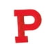 Alphabet Letter - P - Color Red - 2" Block Style - Iron On Embroidered ...