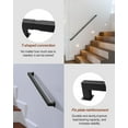 7FT Square Tube Handrail for Indoor Stair,Matte Black Industrial Metal ...