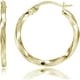 Gold-Tone over Sterling Silver 2mm Twist Round Hoop Earrings - Walmart.com