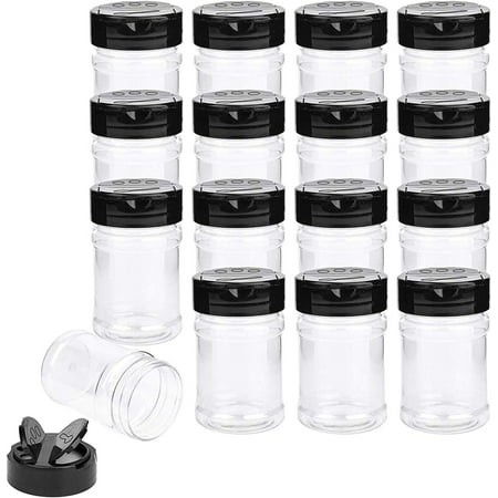 16 Pcs Plastic Spice Jars, Perfect for Storing Spice, Herbs and Powders ...