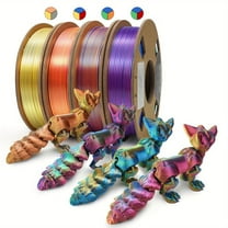 0.55LB x 4 PLA Filament 1.75mm, Tri-Colors 3D Printer Filament, Rainbow ...