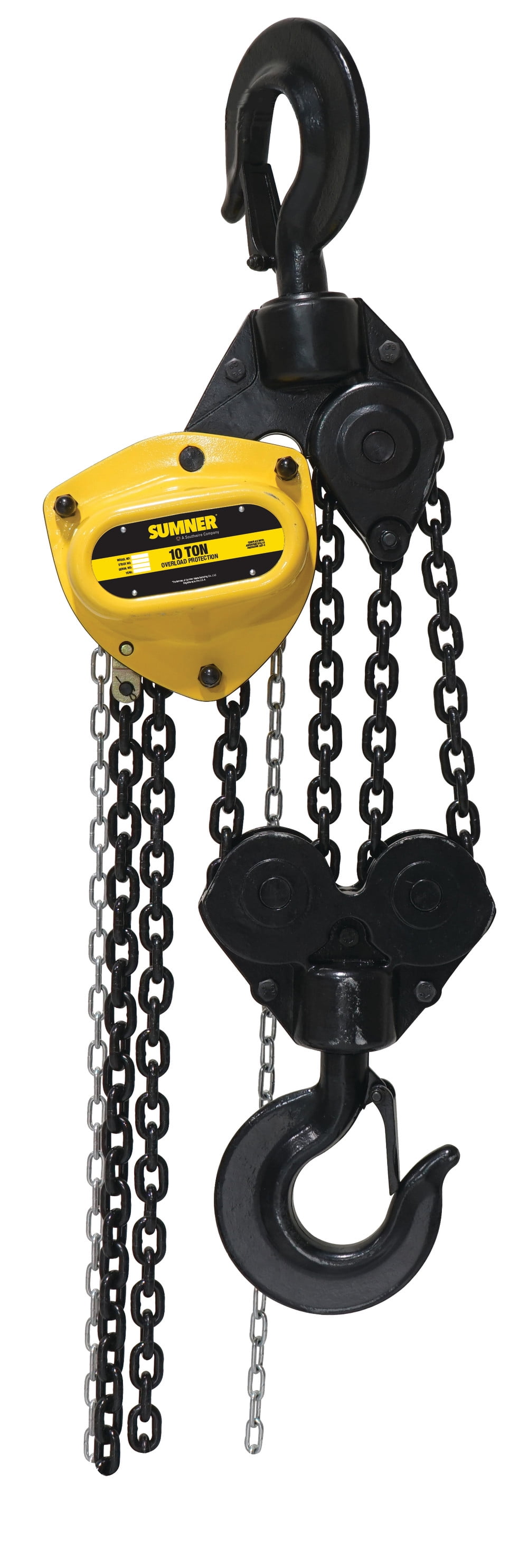 Sumner 10 Ton Chain Hoist With 30 Ft. Chain Fall And Overload ...