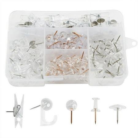 Transparent Push Pins, 140 Pieces Plastic Push Pins with Storage Box ...