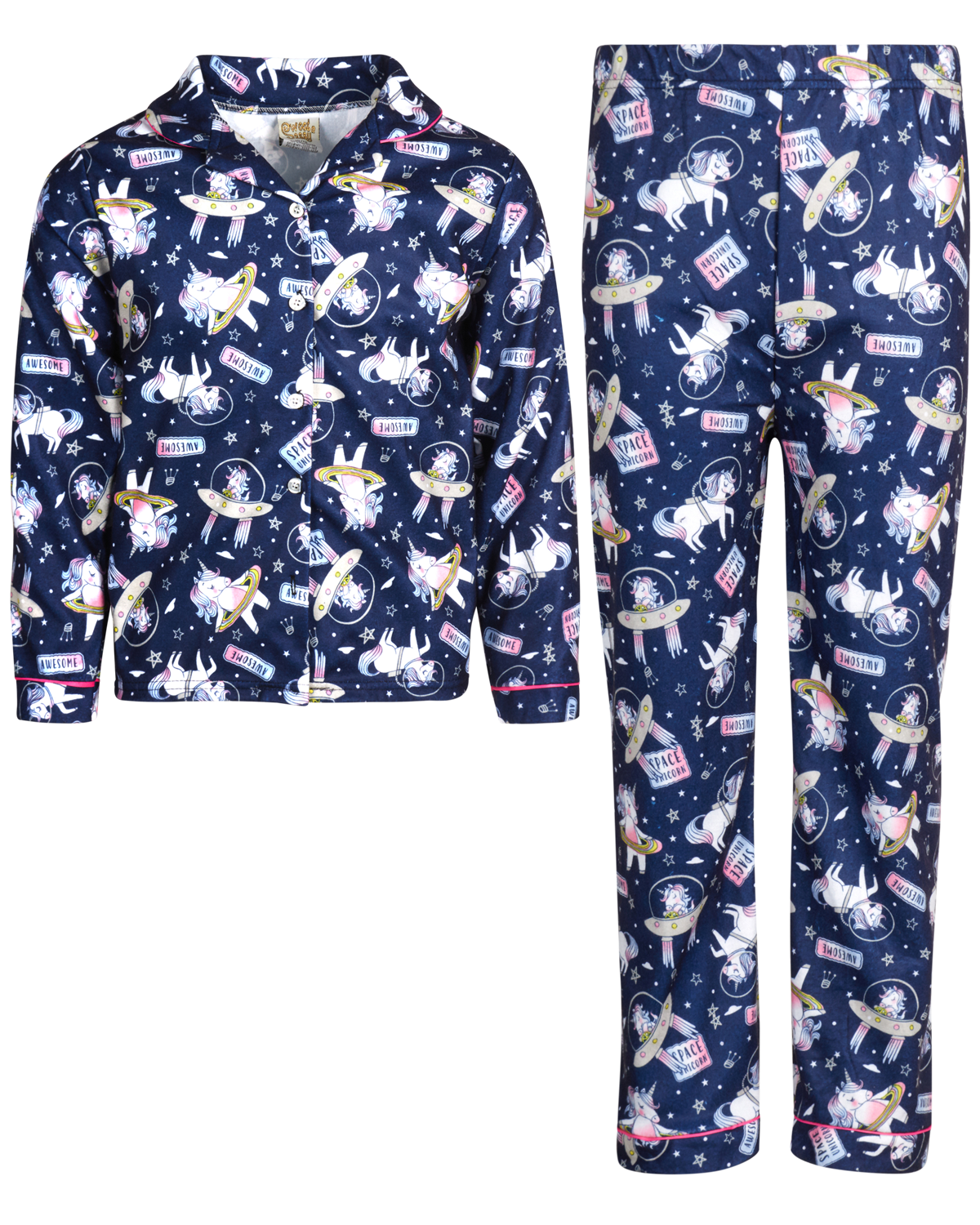Sweet Sassy Girl s Flannel Pajamas 2 Piece Long Sleeve Button Down