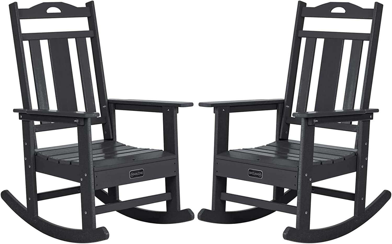 NALONE Outdoor Rocking Chair Set of 2, All Weather Resistant Rocking ...