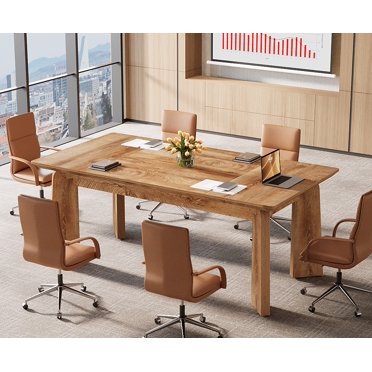 6.5FT Conference Room Table: Large Rectangular Meeting Seminar Table ...