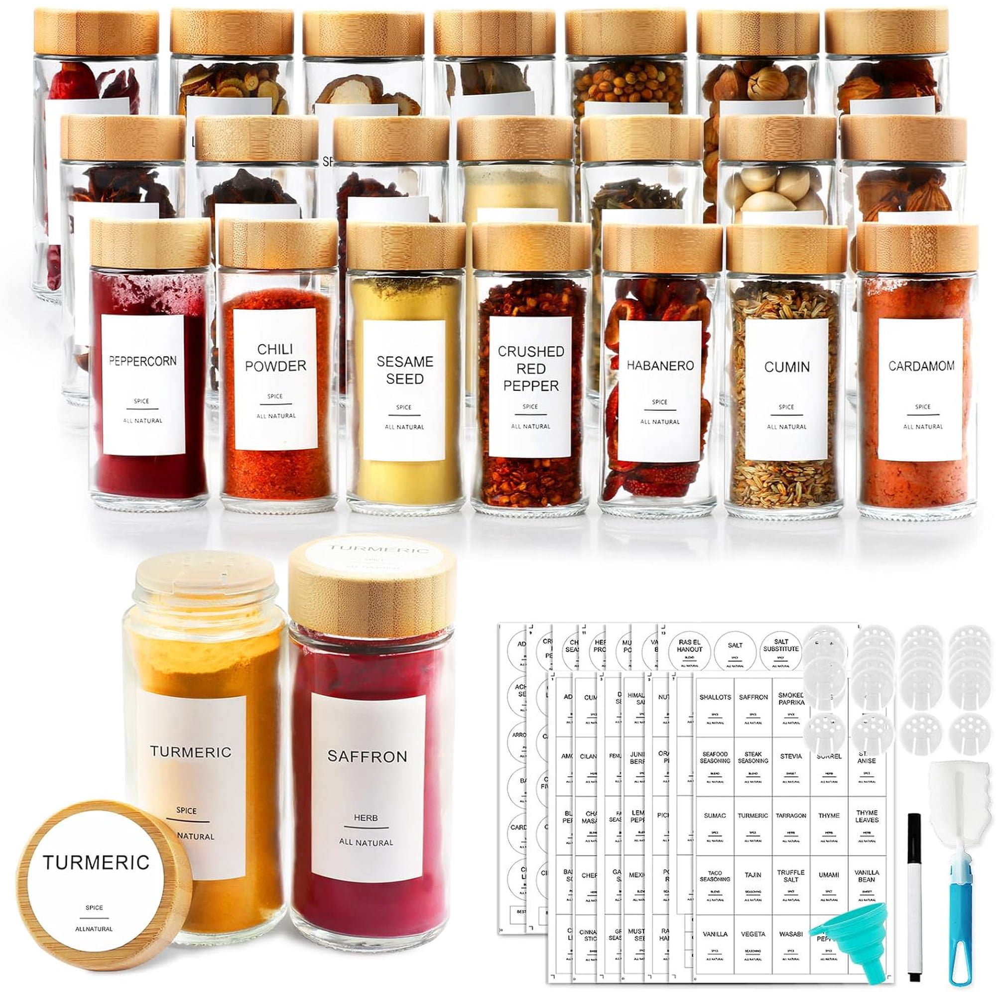 Click here for Xinqihang 24 Pcs Glass Spice Jars With Bamboo Airt... prices