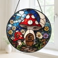 Acrylic Crescent Moon Mushroom Suncatcher Window Hanging, Whimsical ...