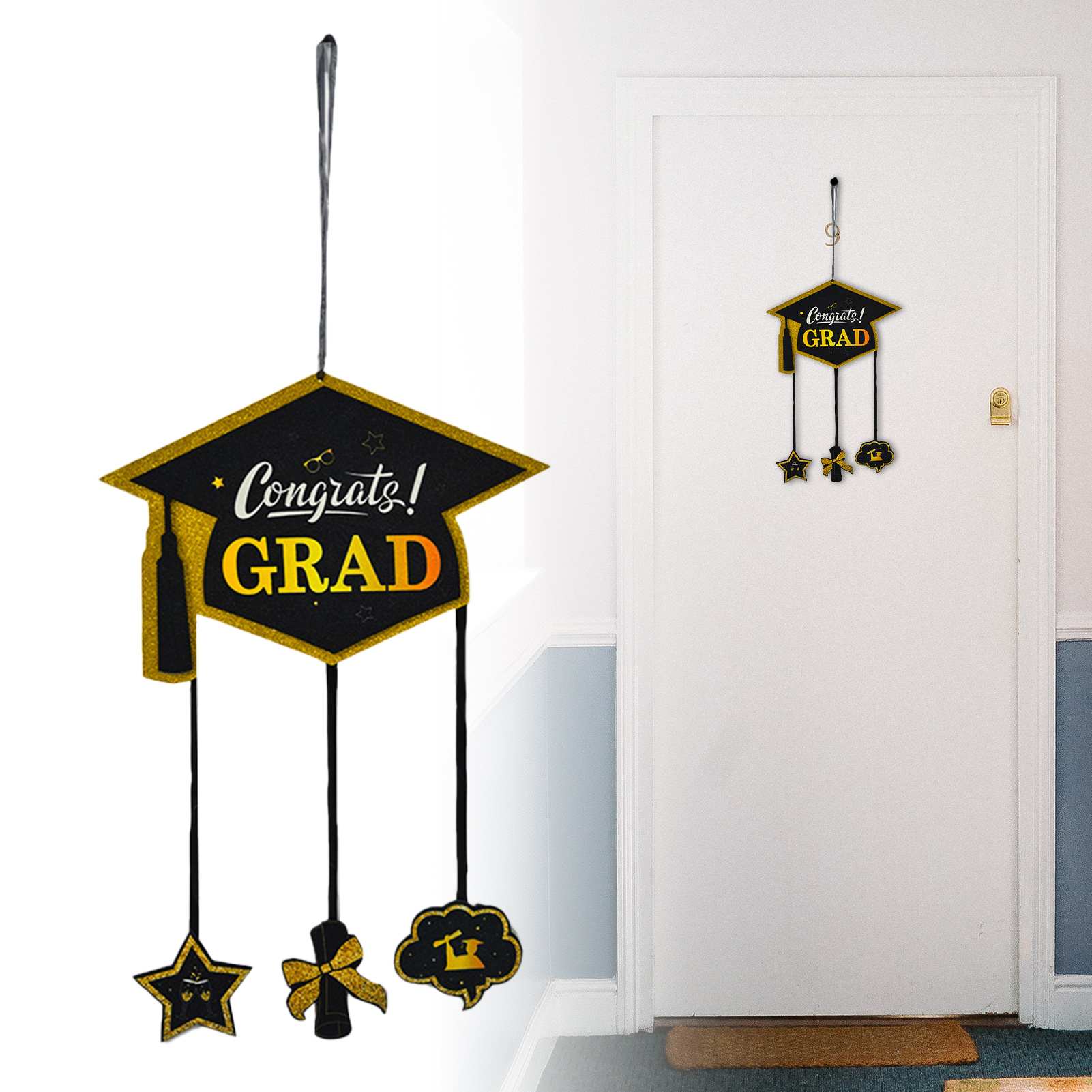 GROFRY Graduation Decor Widely Applied Exquisite Printing Felt Cloth ...