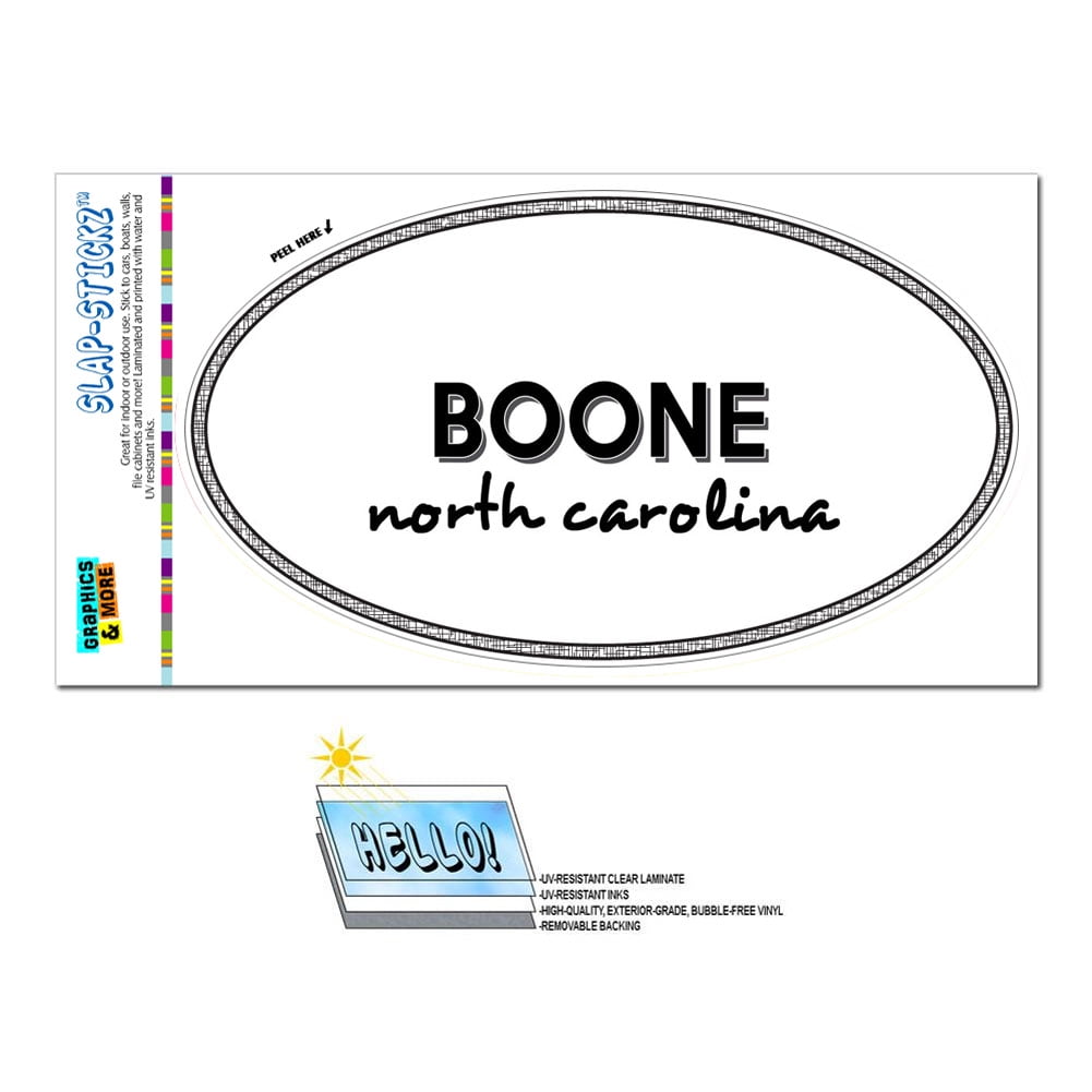 Boone, NC - North Carolina - Black and White - City State - Oval ...