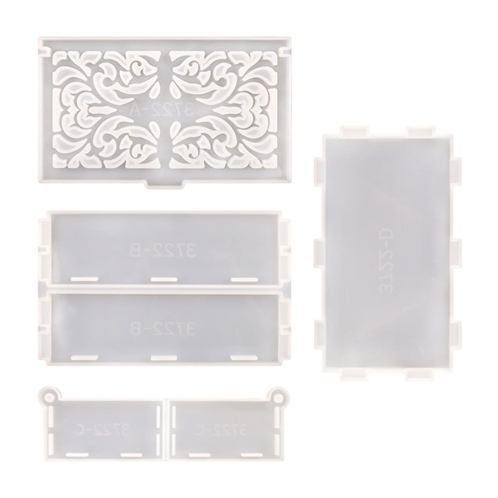 Rectangle Mold with Lid Set for Casting, Storage Gift Trinket Makeup ...
