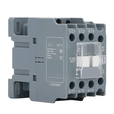 AC Contactor Silver Alloy Contact Contactor 3 Pole 1NO and 1NC 18A AC Motor Contactor Protect ...