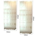 HomeLife 1 Pair Sheer Curtain Floral Embroiled Semi Transparent Window ...