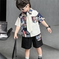 Boys Outfit Sets Cool Short Sleeve Shirt Shorts Necktie Three Piece ...