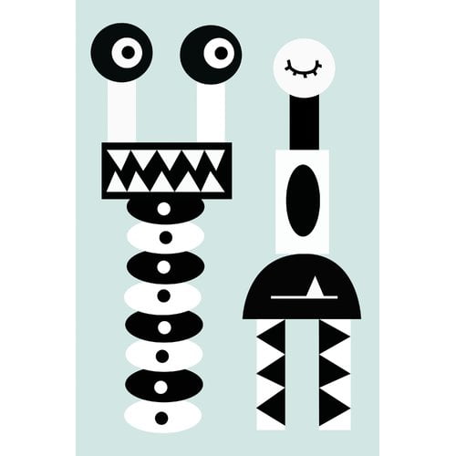 Marmont Hill "Robot Grin" by Katarina Snygg Painting Print on Wrapped ...