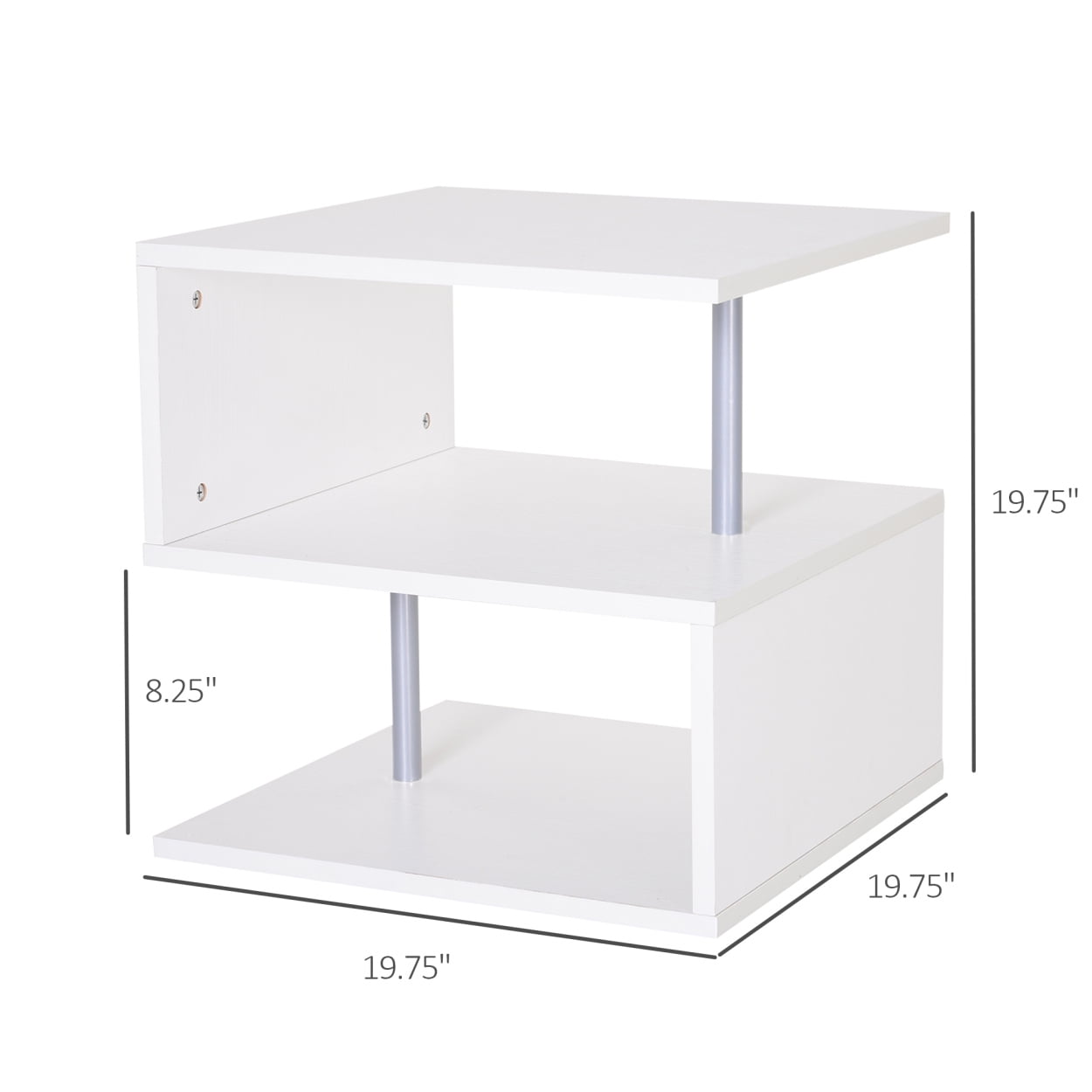 2 Tier Side End Coffee Table Storage Shelves Sofa Couch Living Room ...