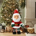 LuxenHome Animated Singing 16" Tall Santa Holiday Decoration, Battery ...