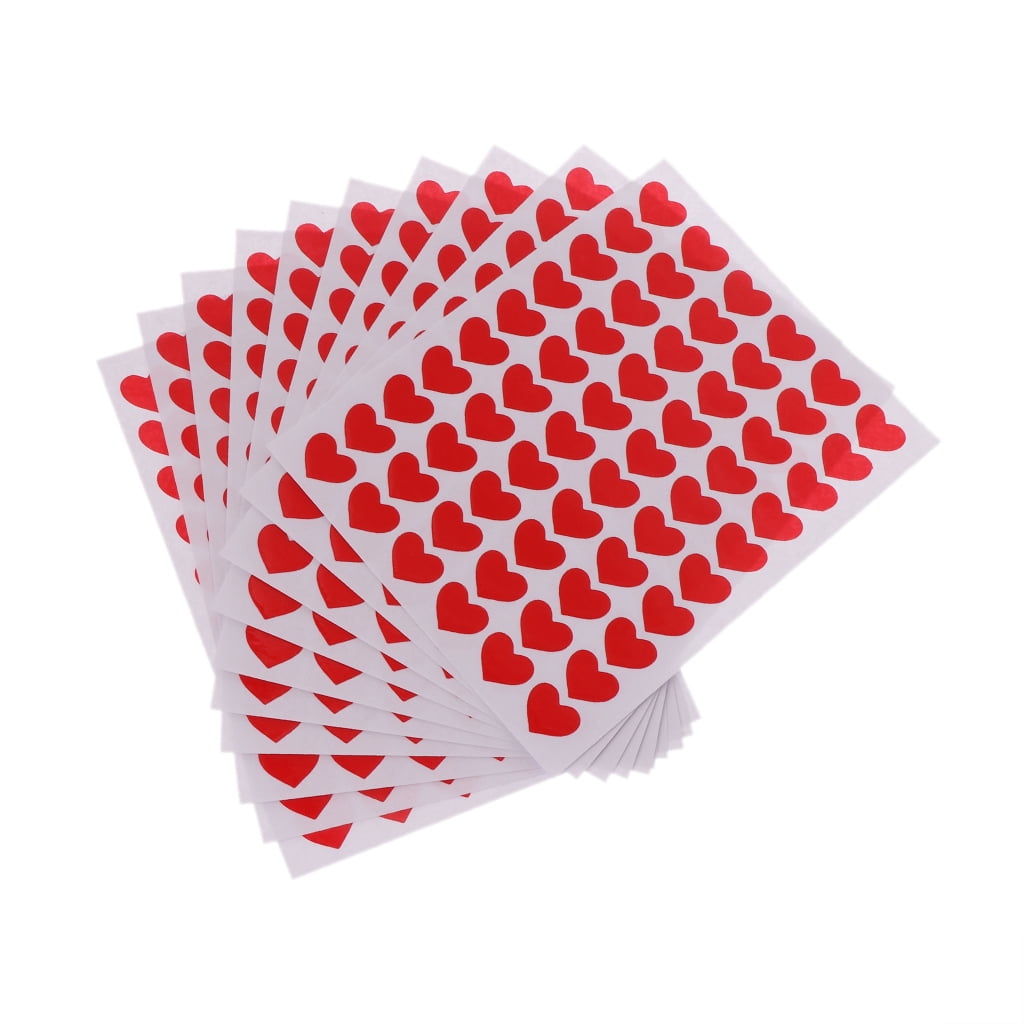 Sorrowso 10 Sheets Heart Stickers Love Decorative Sticker Kids ...