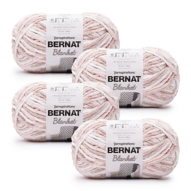 Bernat® Blanket™ #6 Super Bulky Polyester Yarn, Salmon Sand Varg 10.5oz/300g, 220 Yards (4 Pack ...