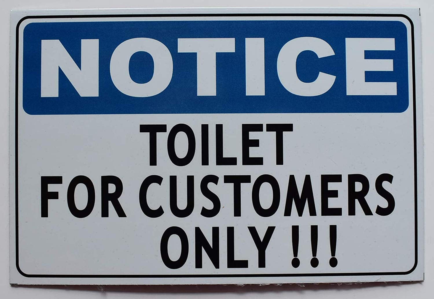 Toilet for Customer ONLY Sign (Aluminium, White 4x6,Double Sided Tape ...