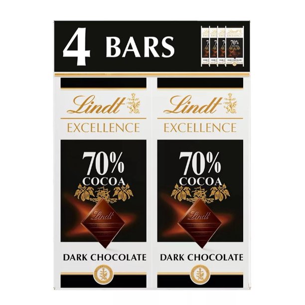 Lindt Excellence 70% Cocoa Dark Chocolate Bars, 4 ct. - Walmart.com