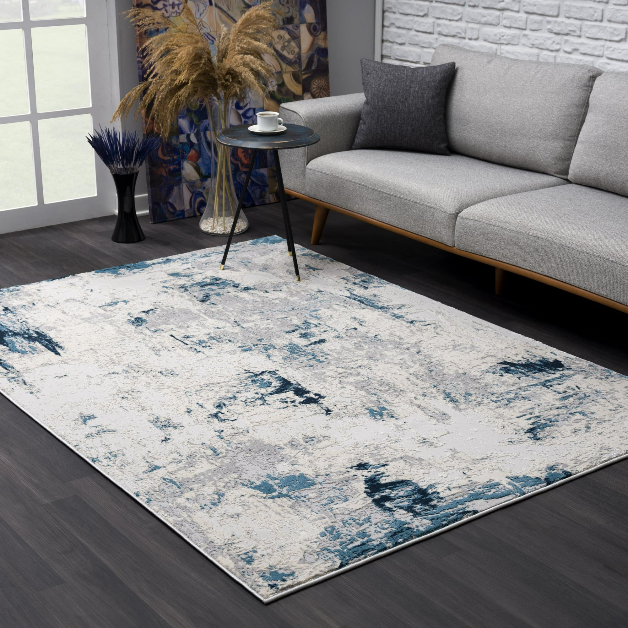 Click here for Rug Branch Amara 5 X 8 (53 X 77) Blue/Cream Abstra... prices