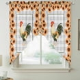 Farmhouse Rooster Swag Curtain Valance for Window 2 Panels Vintage ...
