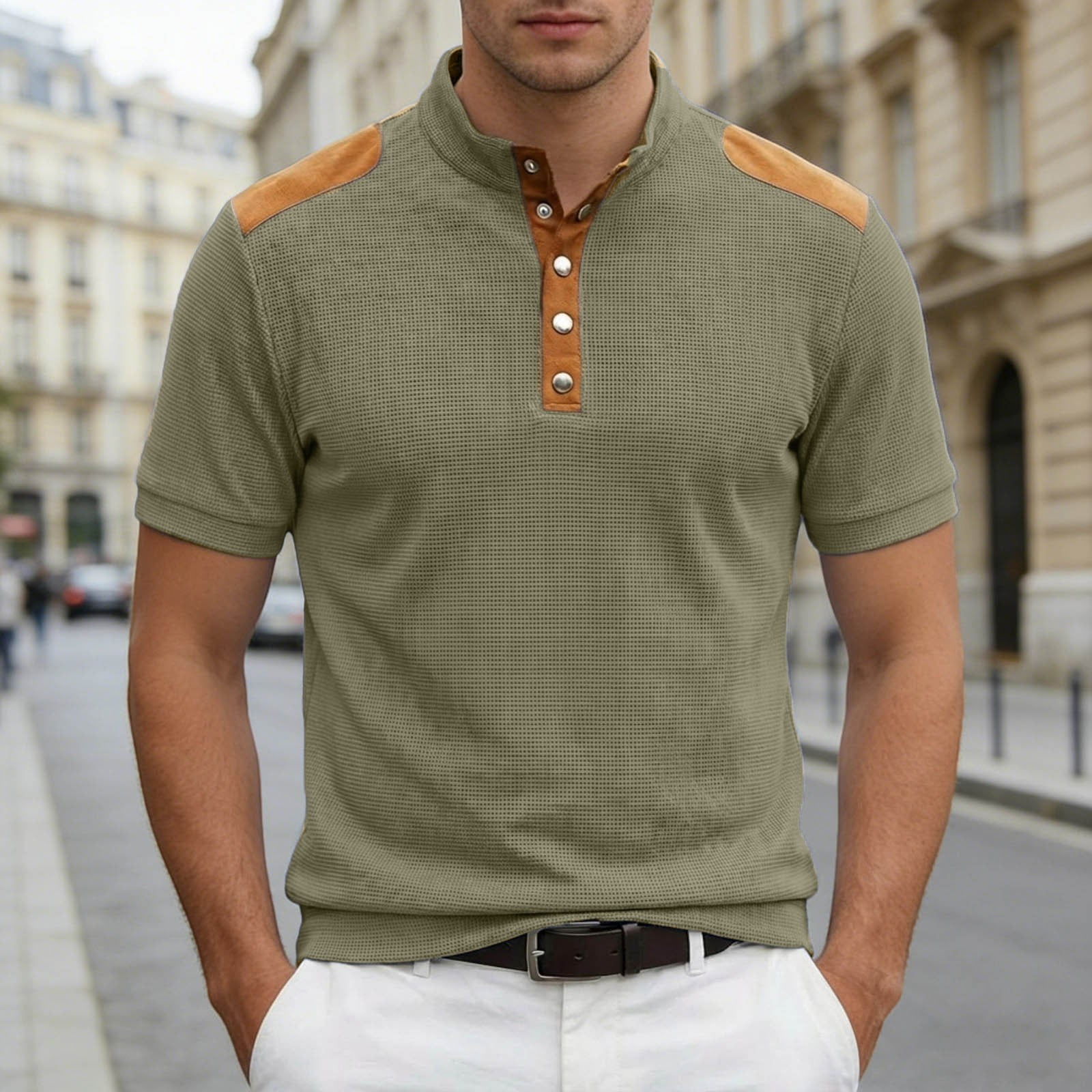 Click here for Tyuiop Polos For Men Short Sleeve Quarter Button U... prices
