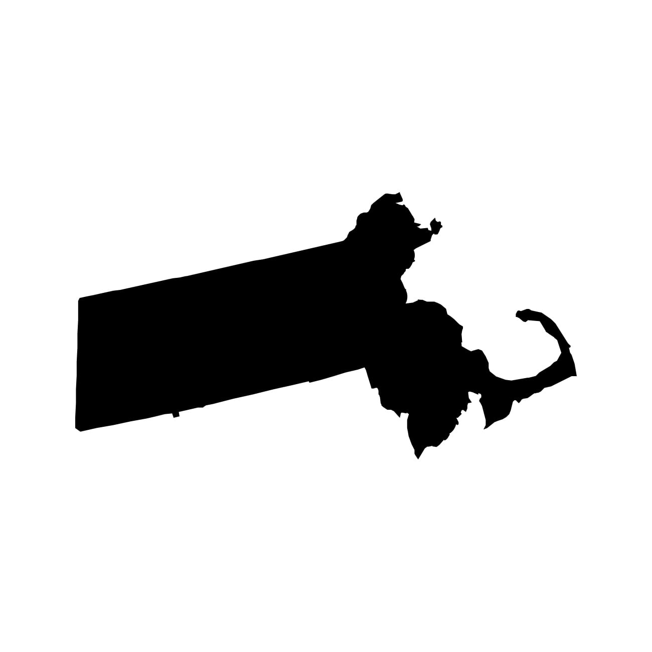 Massachusetts Shaped Sticker Decal Die Cut - Self Adhesive Vinyl ...