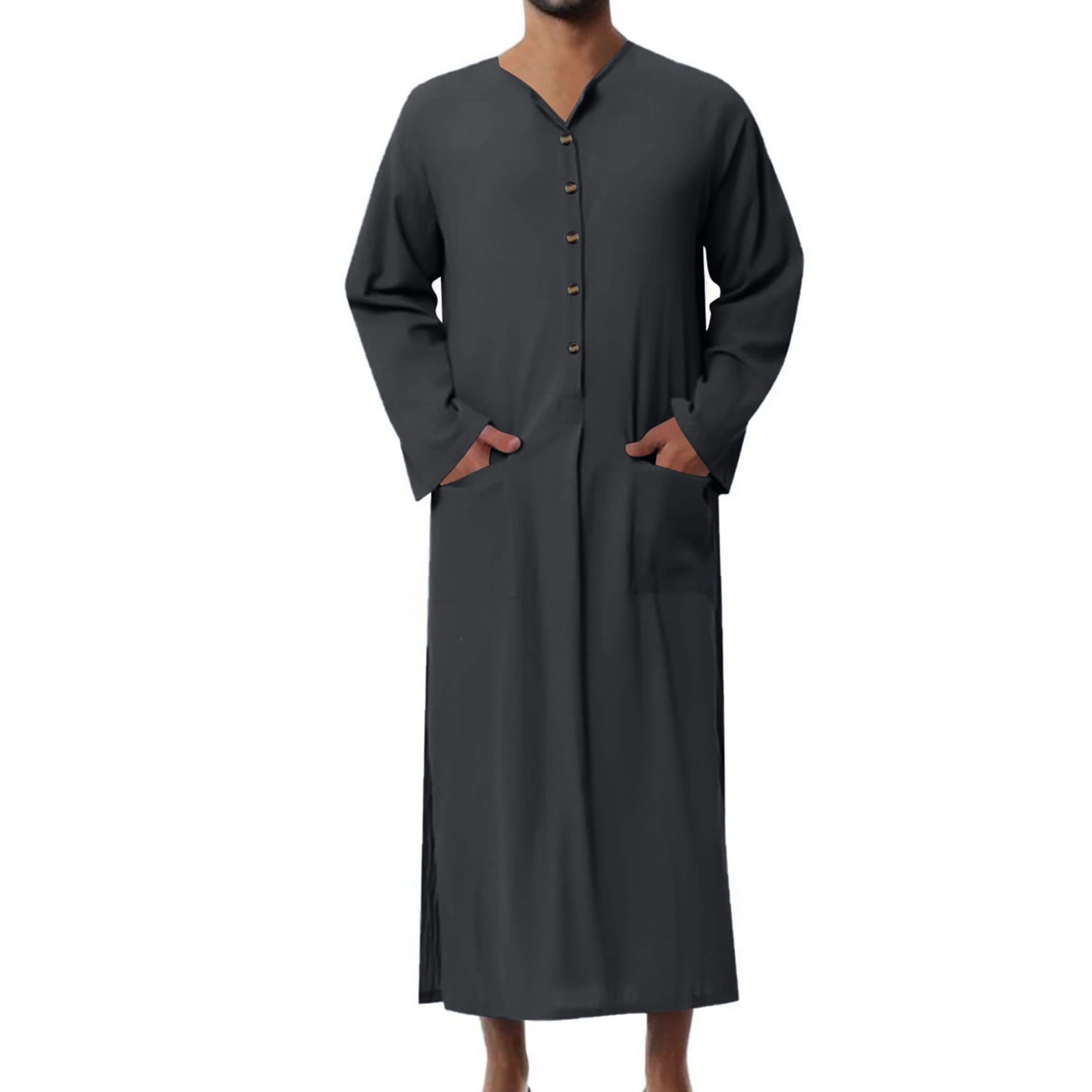 Click here for Aherbiu Plus Size Mens Kaftan Thobe Button Down Sh... prices